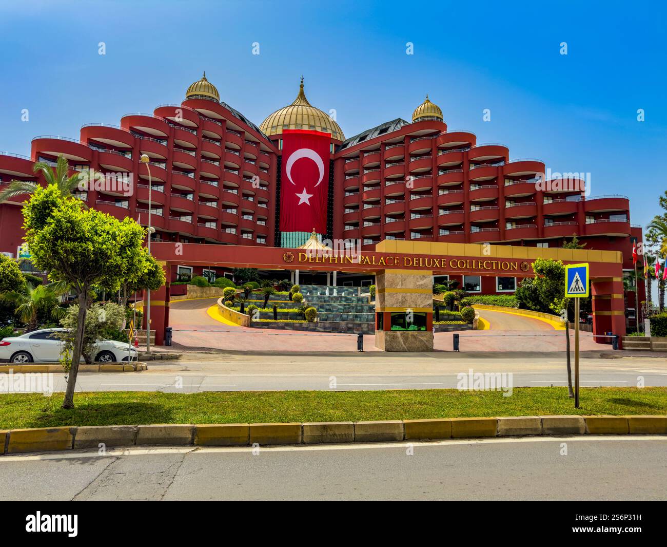 Entrance with extraordinary architecture of the Delphin Palace Deluxe ...