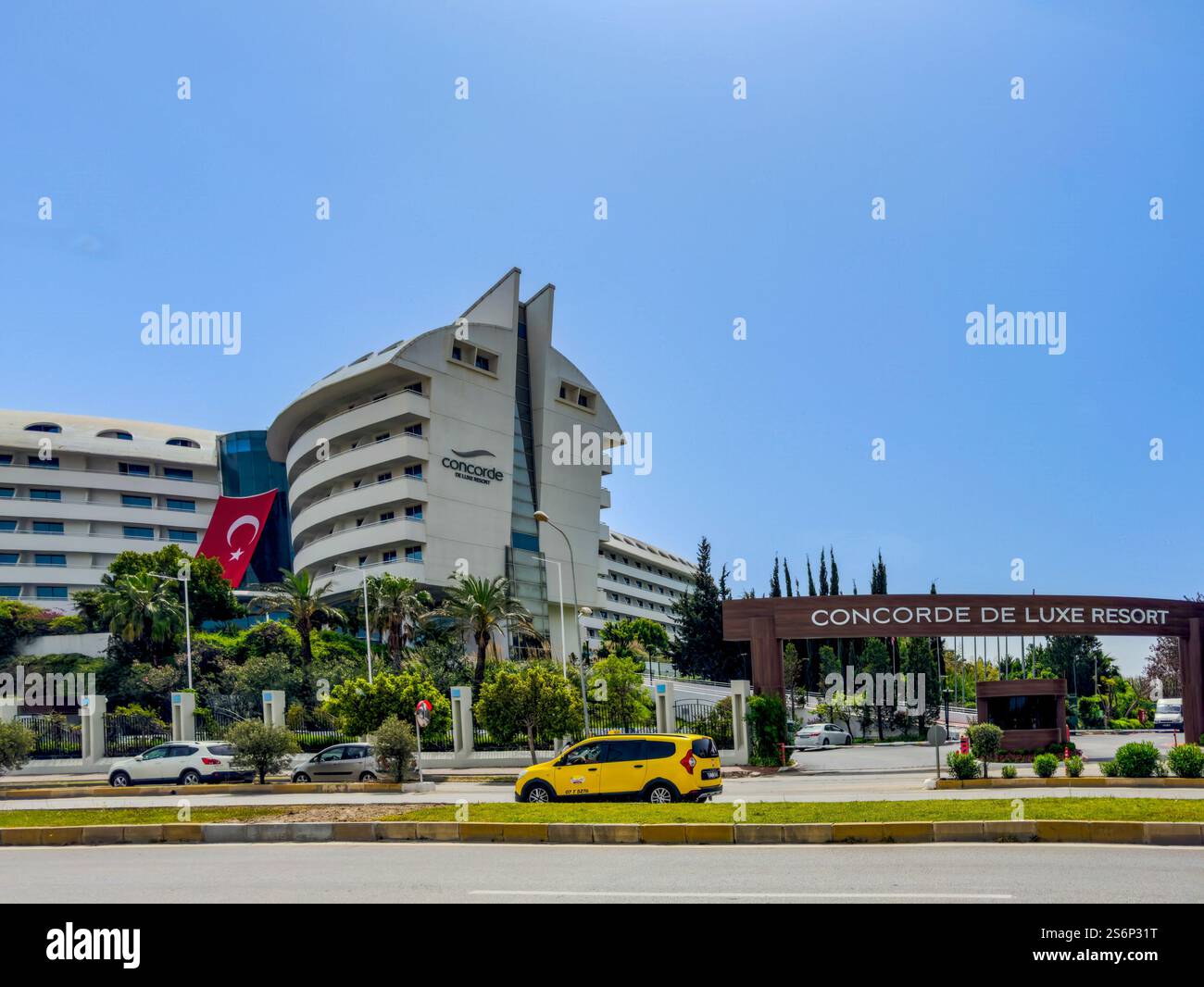 Entrance to the Concorde Deluxe Resort Hotel on Lara Beach on the ...