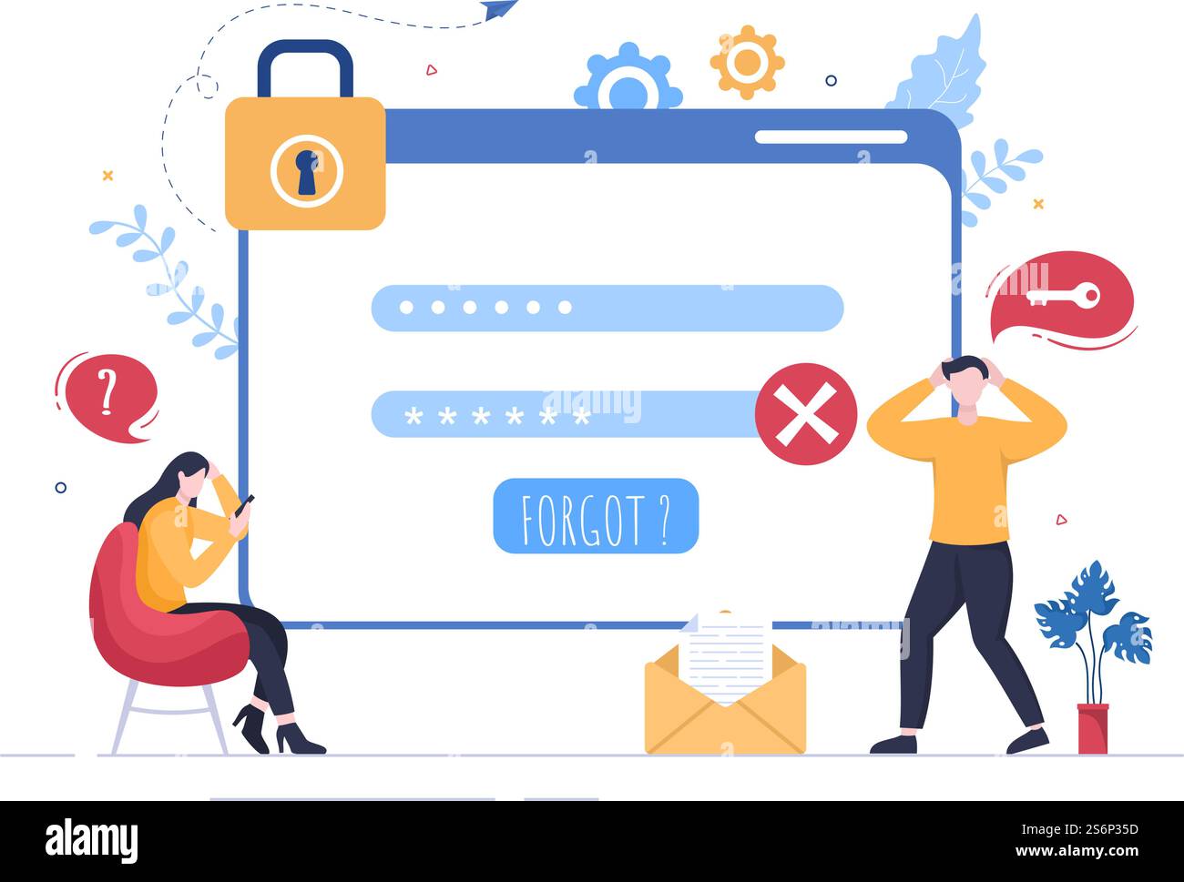 Forgot Password And Account Login For Web Page Protection Security Key Access System In