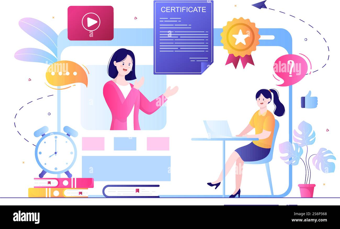 Certificate Course Document Icon with Businessman License badge After ...