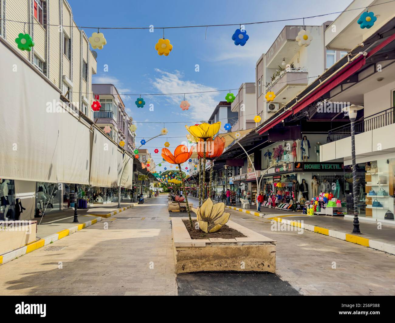 Center of the tourist town of Belek City in the province of Antalya ...