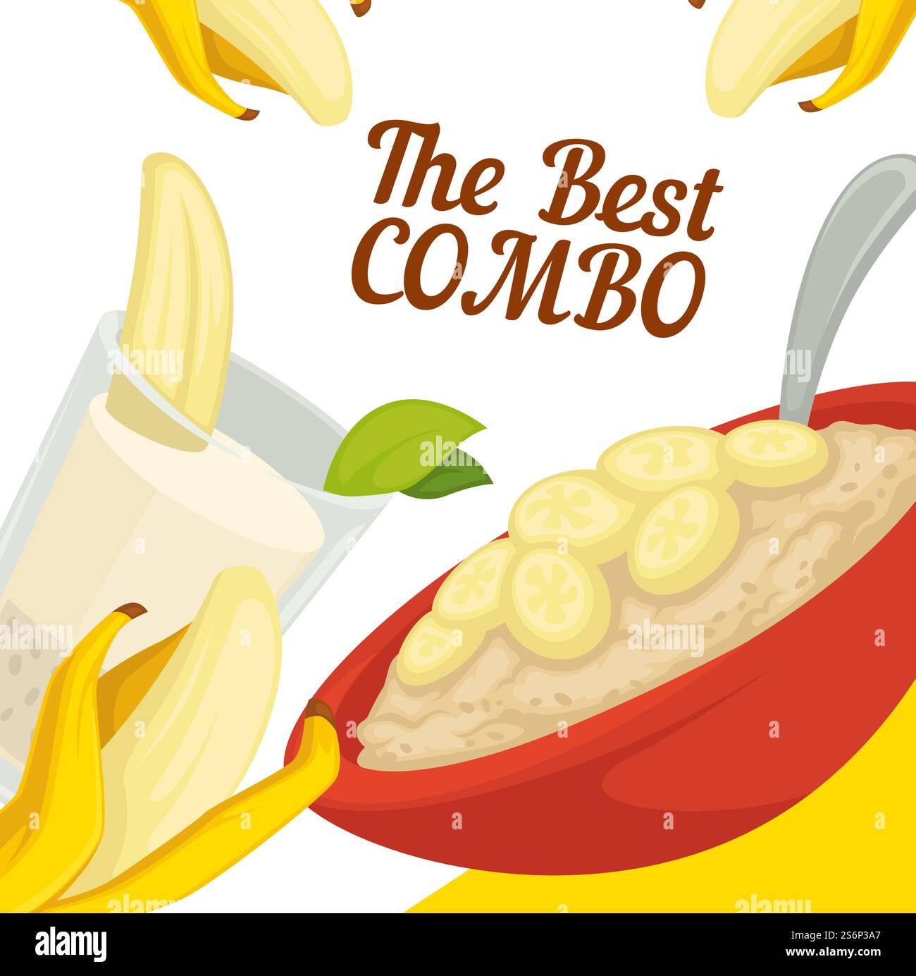 Desserts and sweets combination on menu. Best combo of porridge and ...