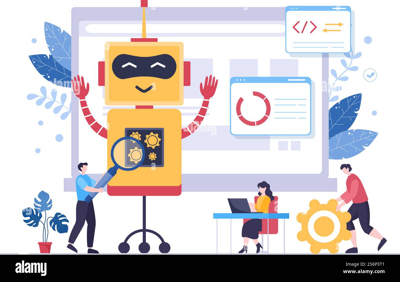 Artificial Intelligence Digital Brain Technology and engineering Concept With Programmer Data or ...