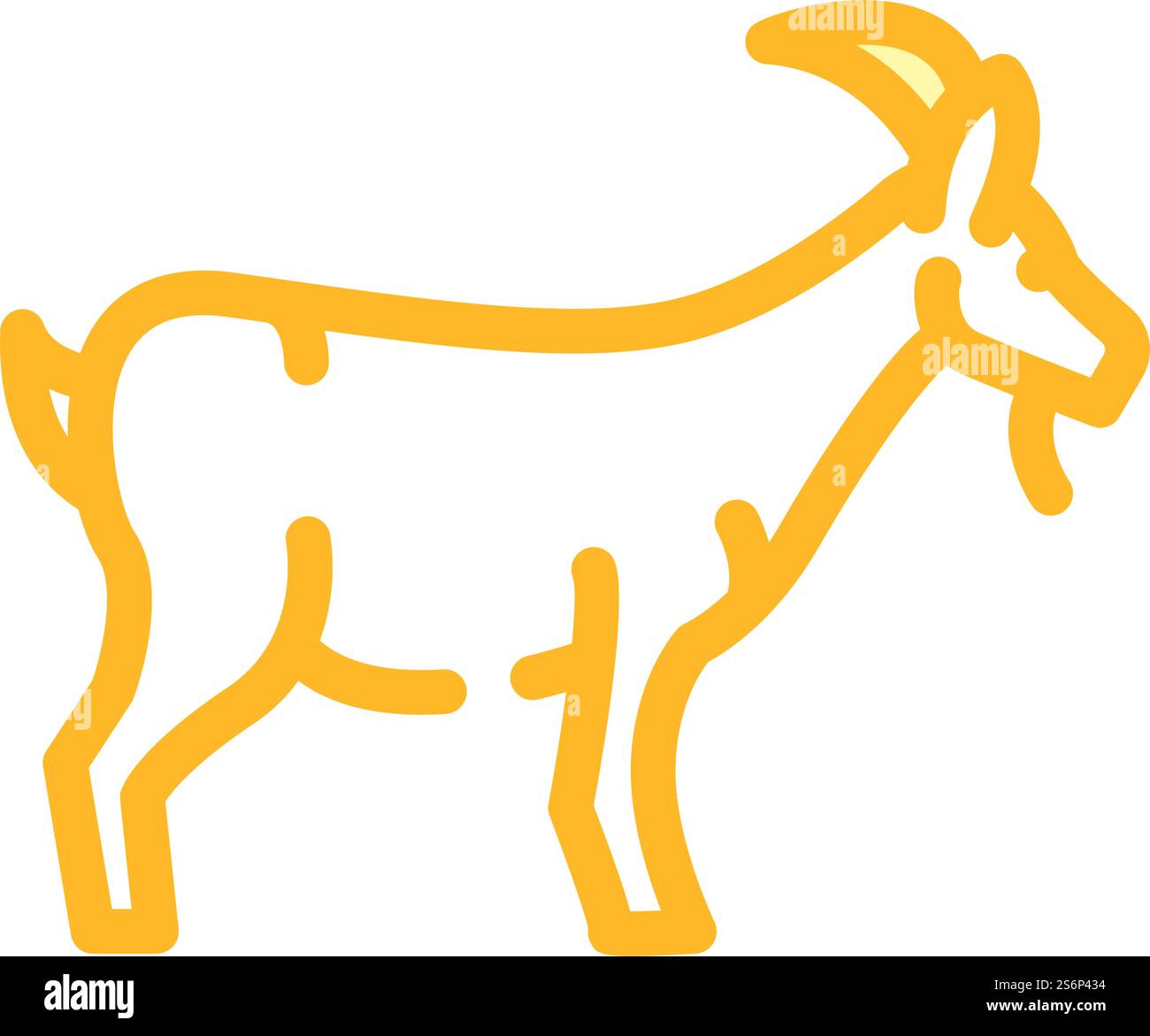 goat farm animal color icon vector. goat farm animal sign. isolated ...