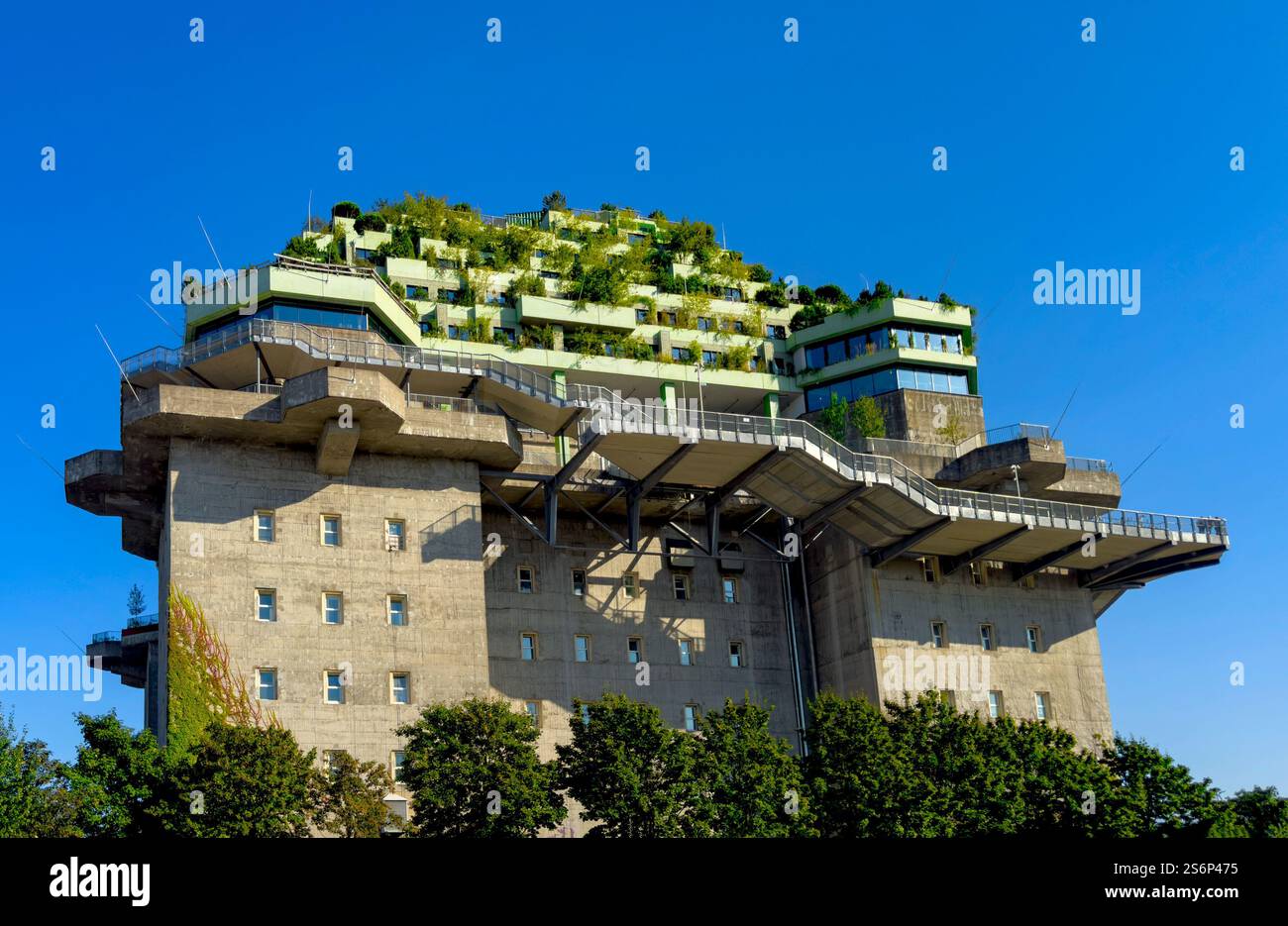 Green bunkers in Feldstrasse, Hamburg, Germany, Europe Stock Photo - Alamy
