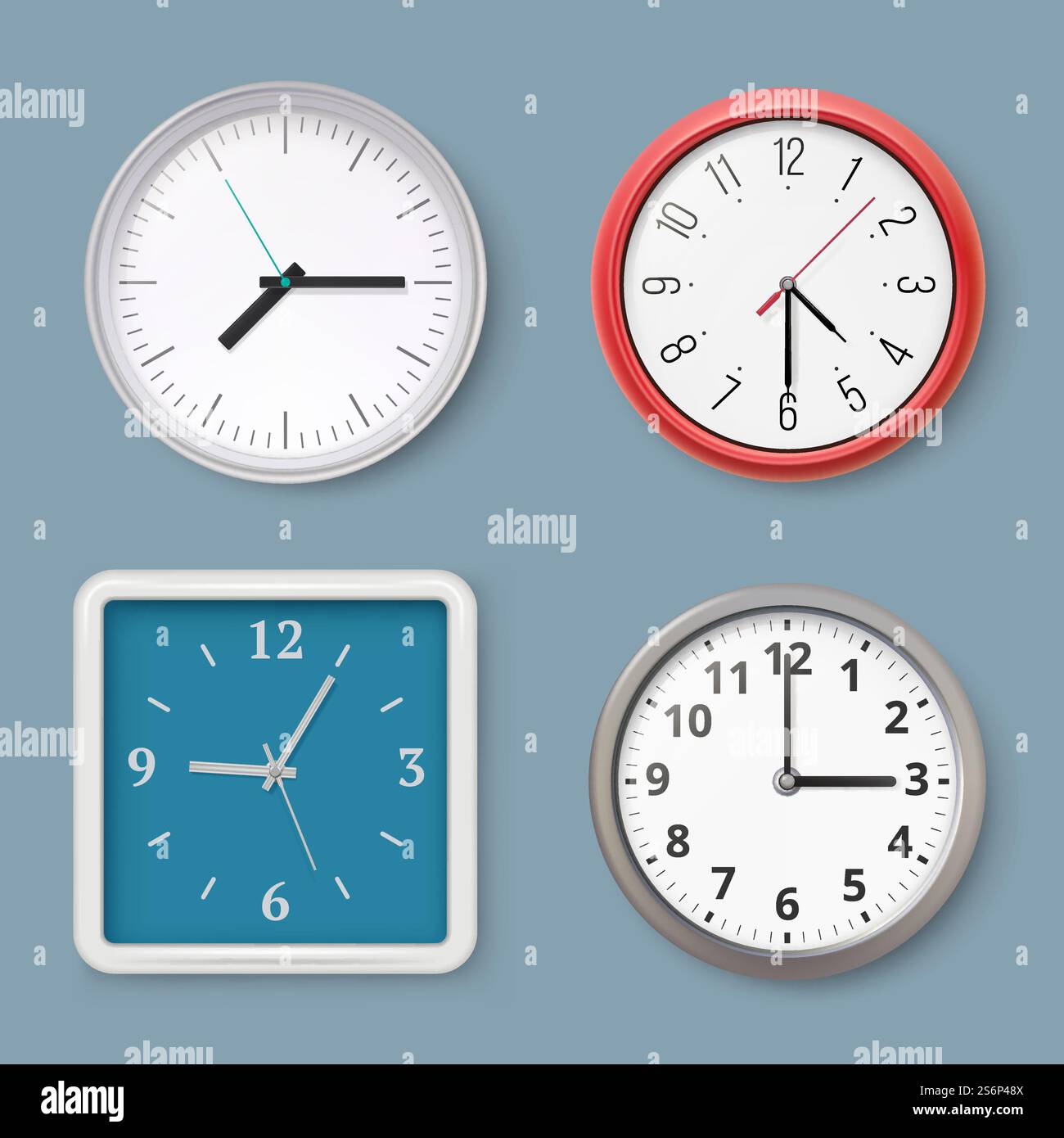 Wall clock. Time symbols switches wall clock for office interior vector ...