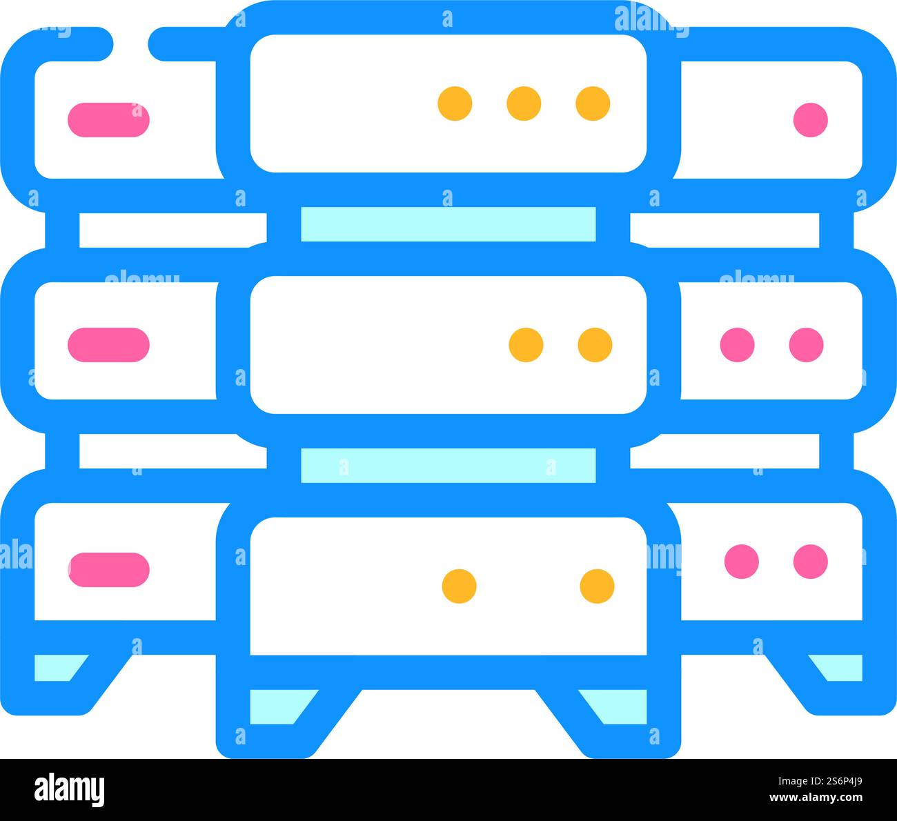 data center server color icon vector. data center server sign. isolated ...