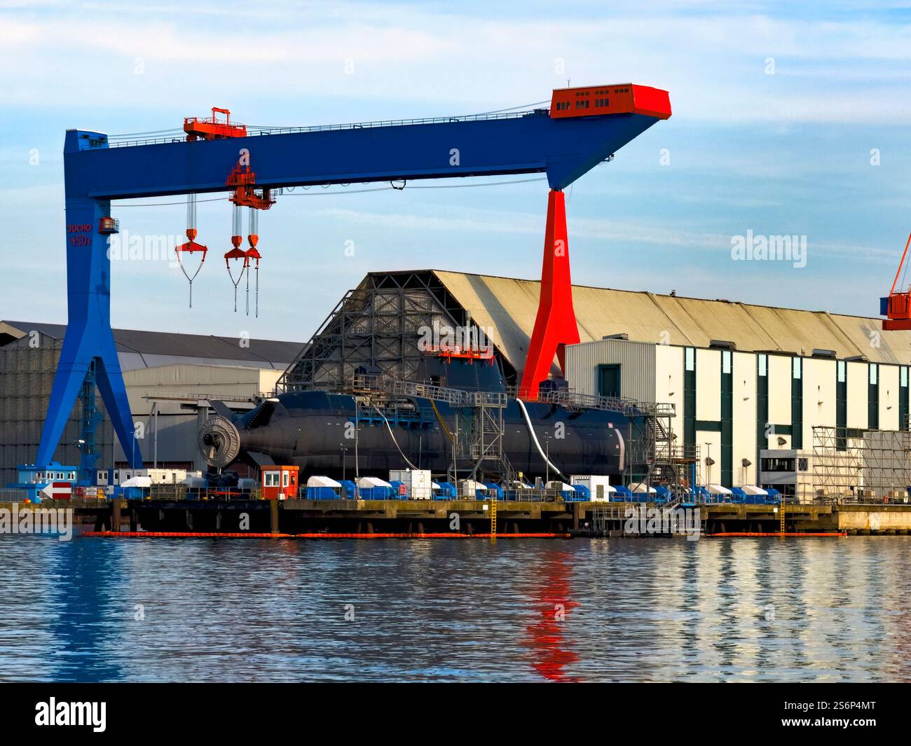 Submarine at the shipyard 'German Naval Yards' in Kiel, Schleswig ...