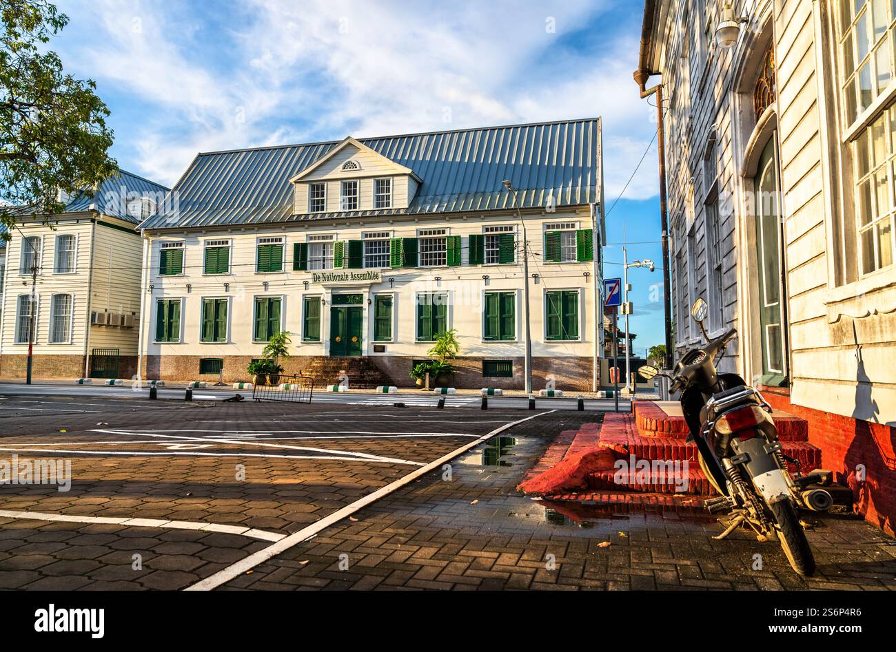 National Assembly in a historic building in Paramaribo, the capital of ...