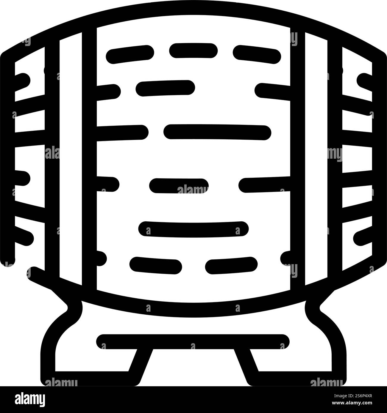 wooden barrel line icon vector. wooden barrel sign. isolated contour ...