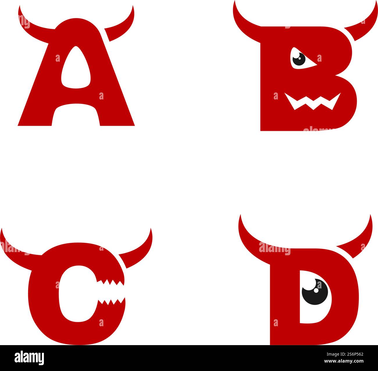 Initial letter with Devil Horn logo vector flat design Stock Vector ...