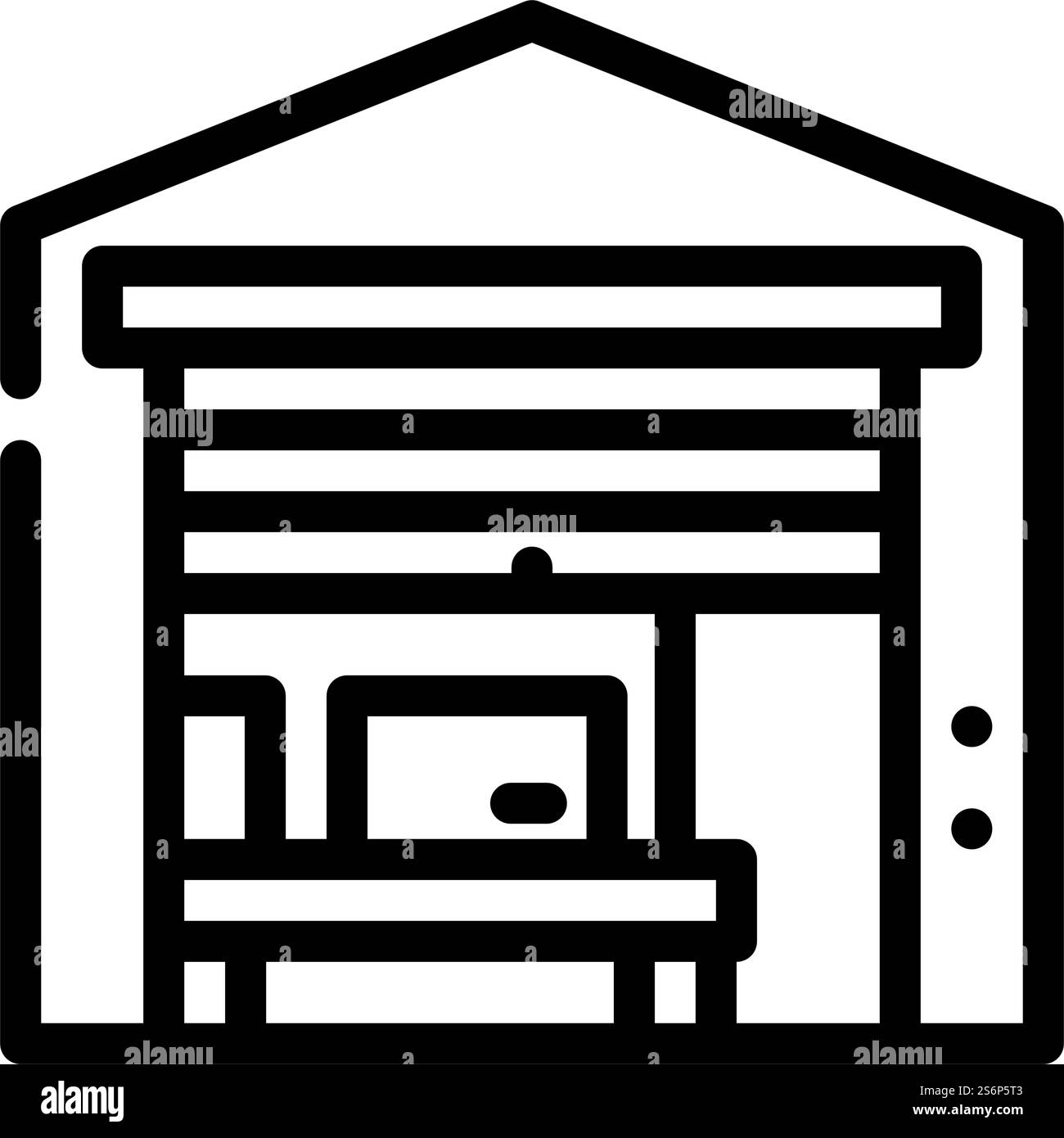 warehouse construction line icon vector. warehouse construction sign ...