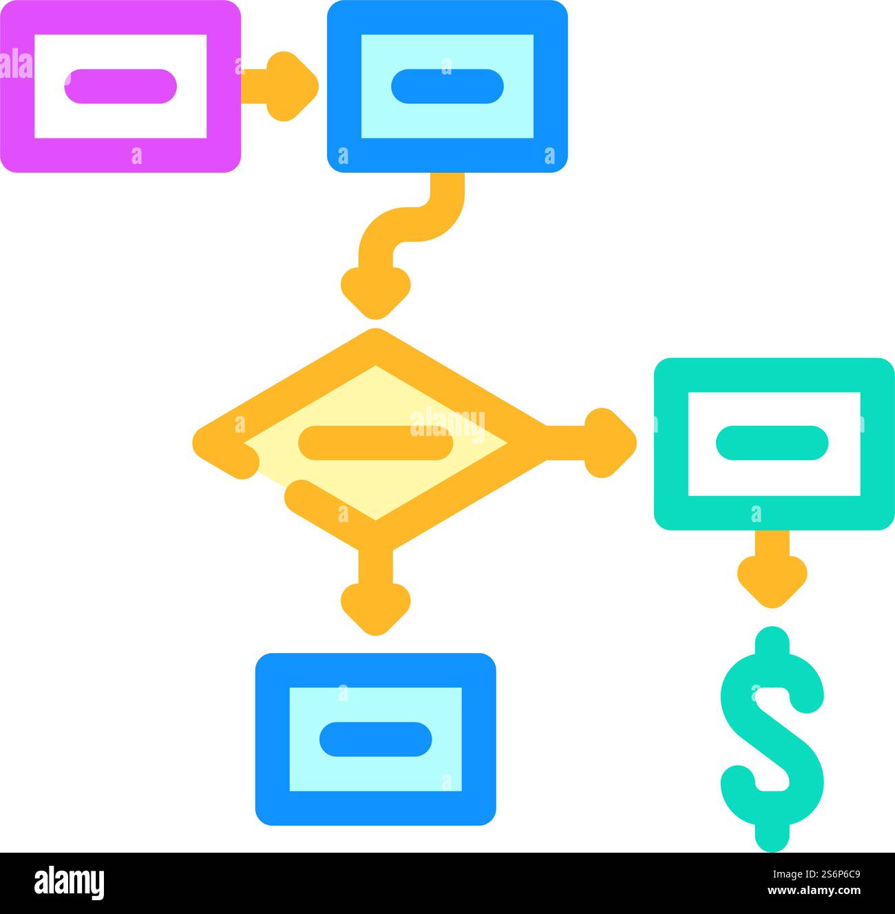 business process color icon vector. business process sign. isolated symbol illustration ...