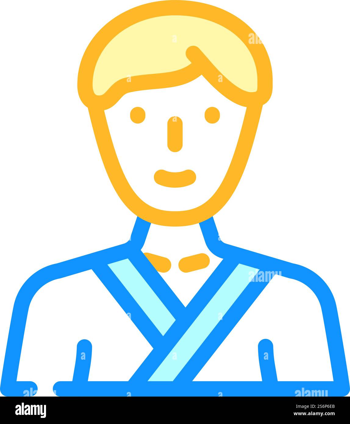 judo, sambo or karate sportsman color icon vector. judo, sambo or ...