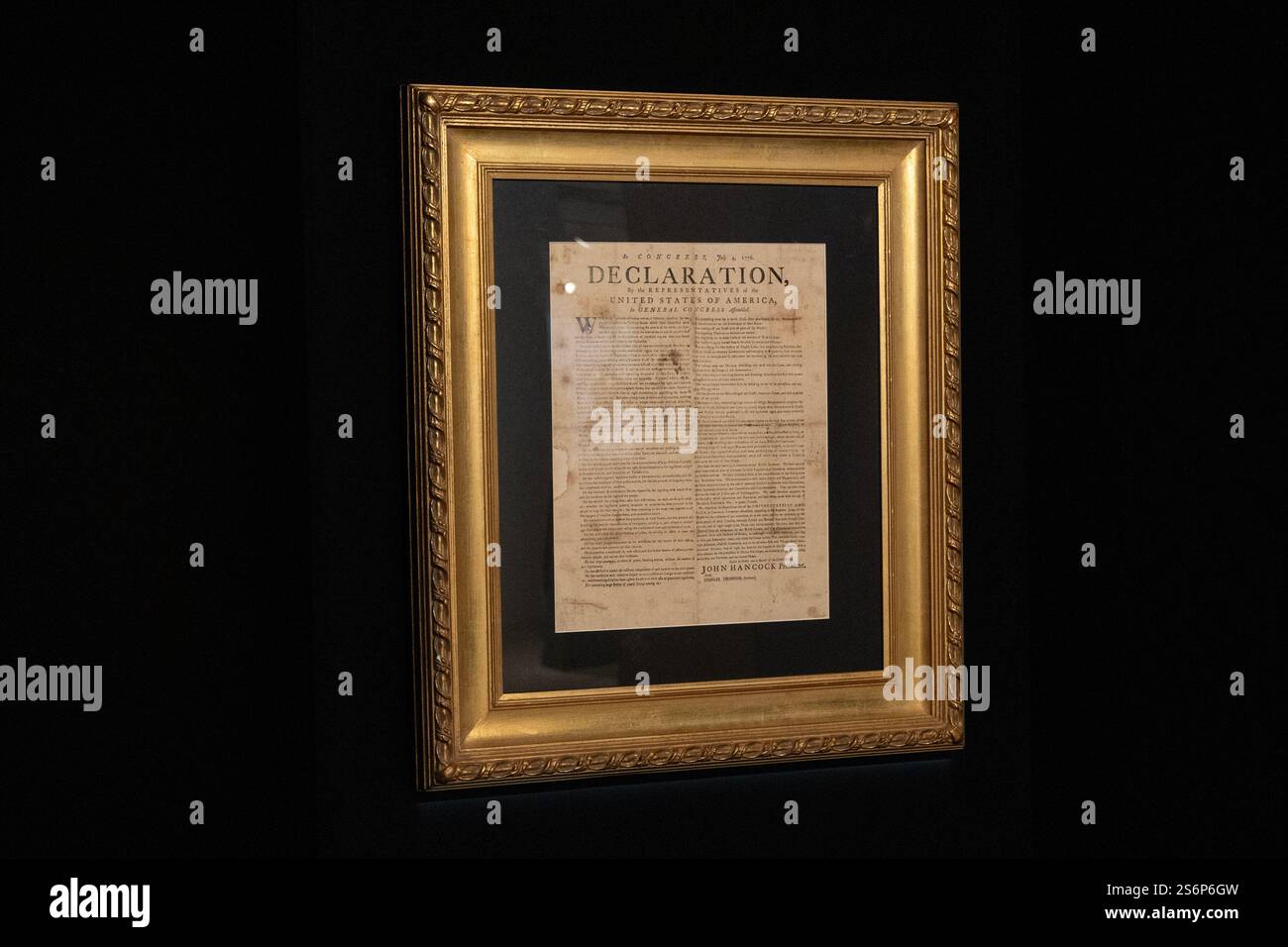 Press preview for the rare printing of the Declaration of Independence ...