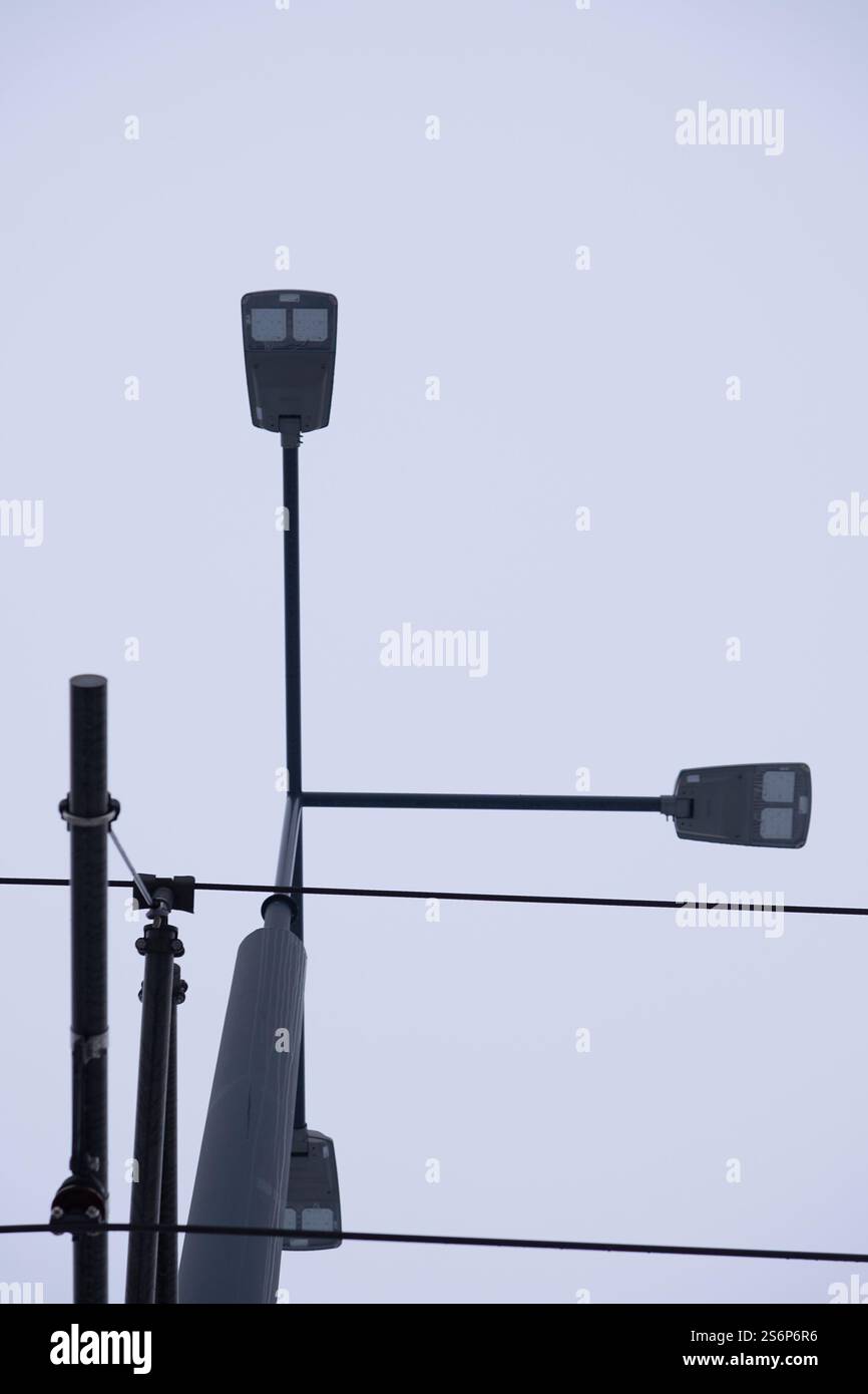 Urban Lighting and Tramway Infrastructure Stock Photo - Alamy
