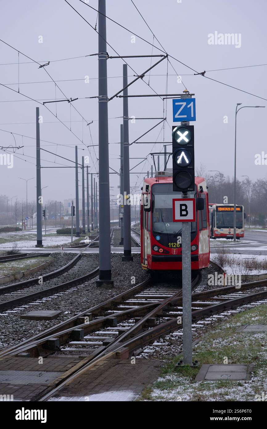 Driving in city red tram hi-res stock photography and images - Alamy