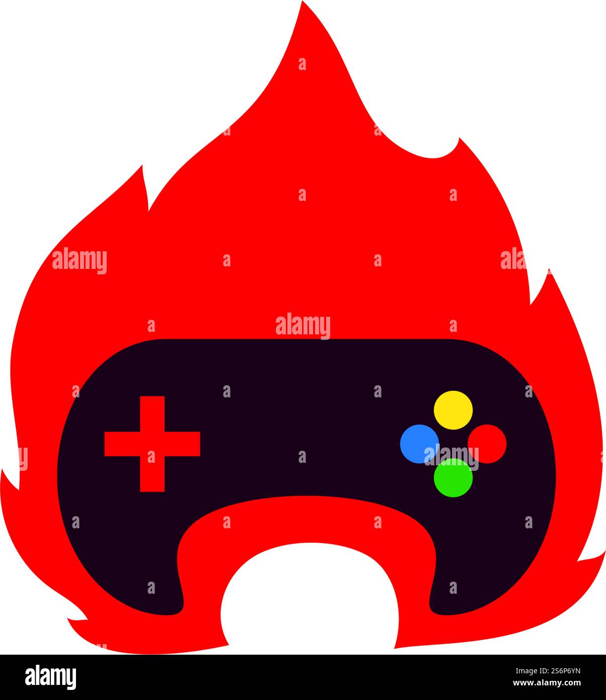 fire burn Joystick game illustration vector template Stock Vector Image ...
