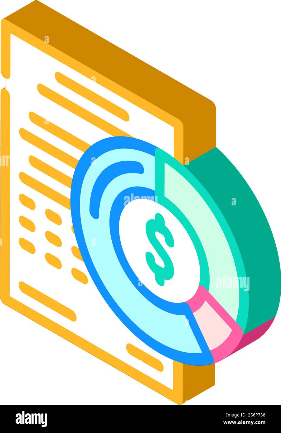 financial plan document isometric icon vector. financial plan document ...