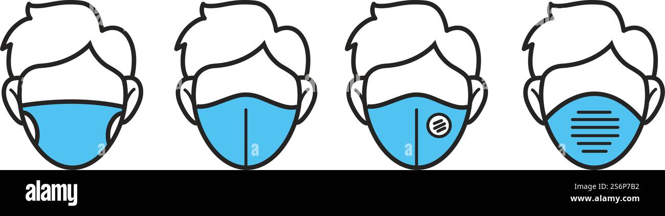 Preventive measures during lockdown and pandemic. Masks variety and ...