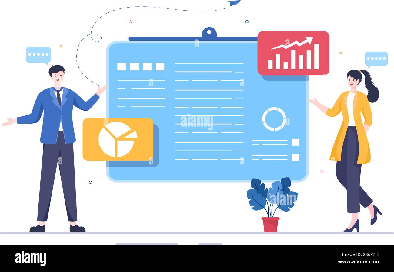 Presentation Marketing Planning Cartoon Vector Illustration ...