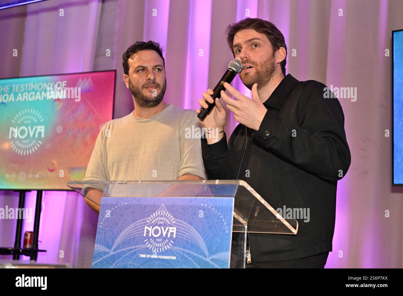 Ofir Amir (L) and Joe Teplow, speak at 'From Captivity to Freedom - The ...