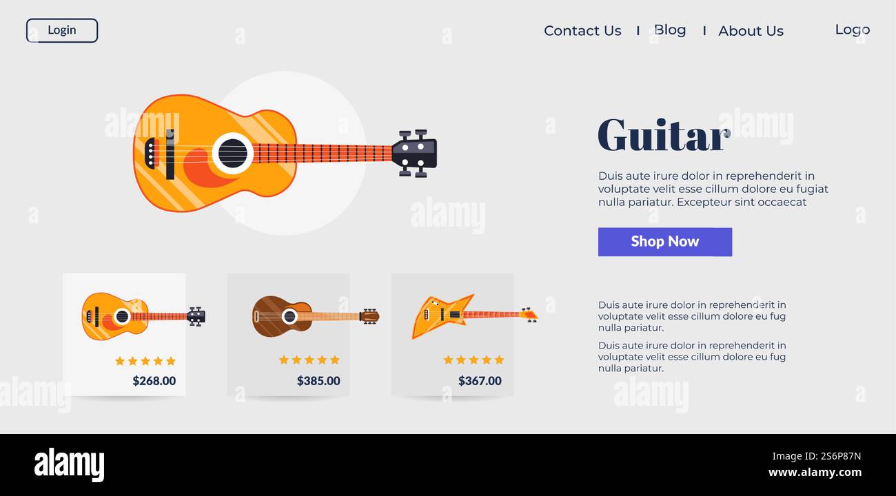 Guitar display in store Stock Vector Images - Alamy