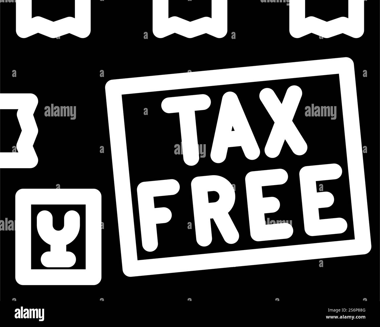 tax exemption glyph icon vector. tax exemption sign. isolated contour ...