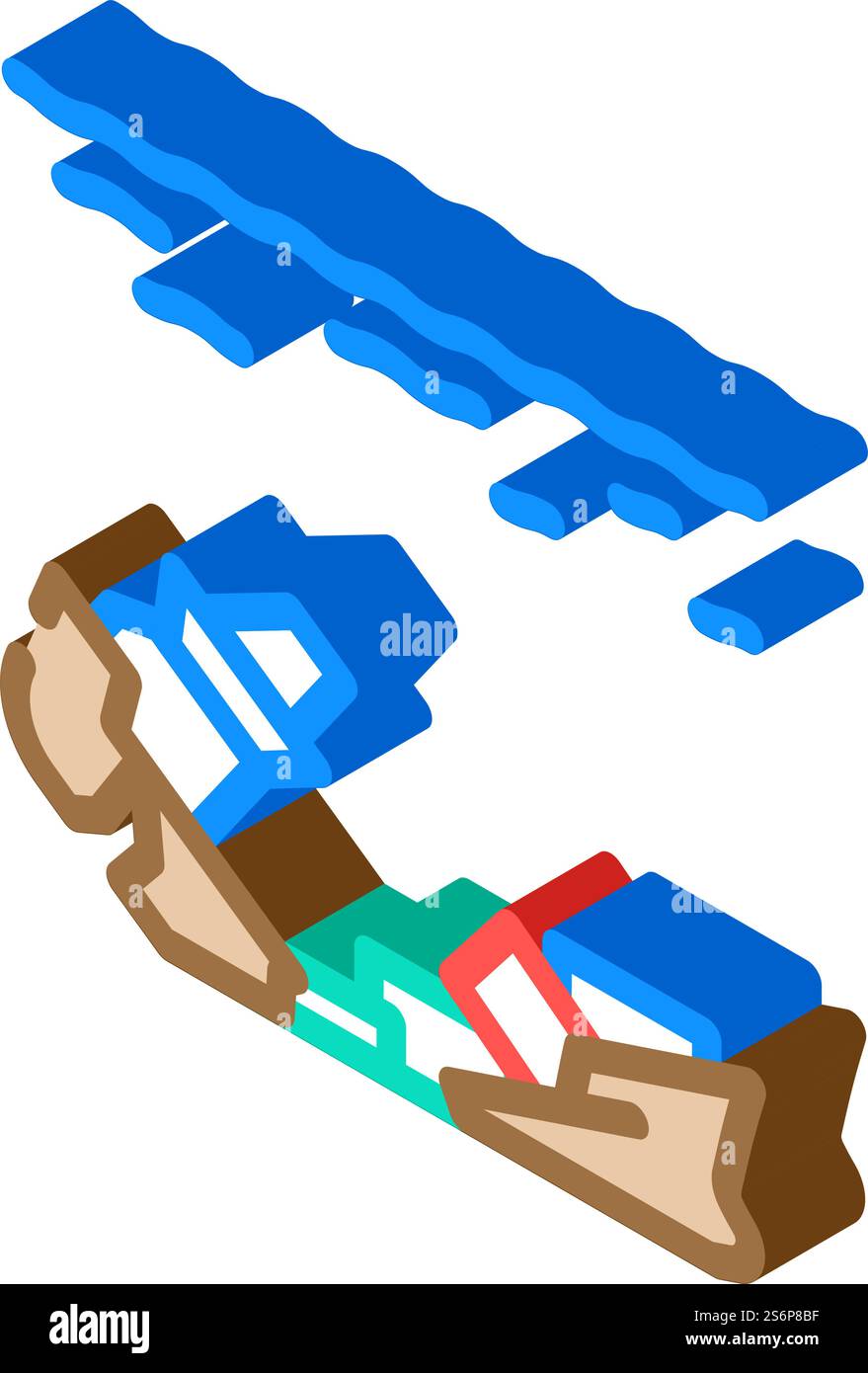 sunken container ship isometric icon vector. sunken container ship sign ...