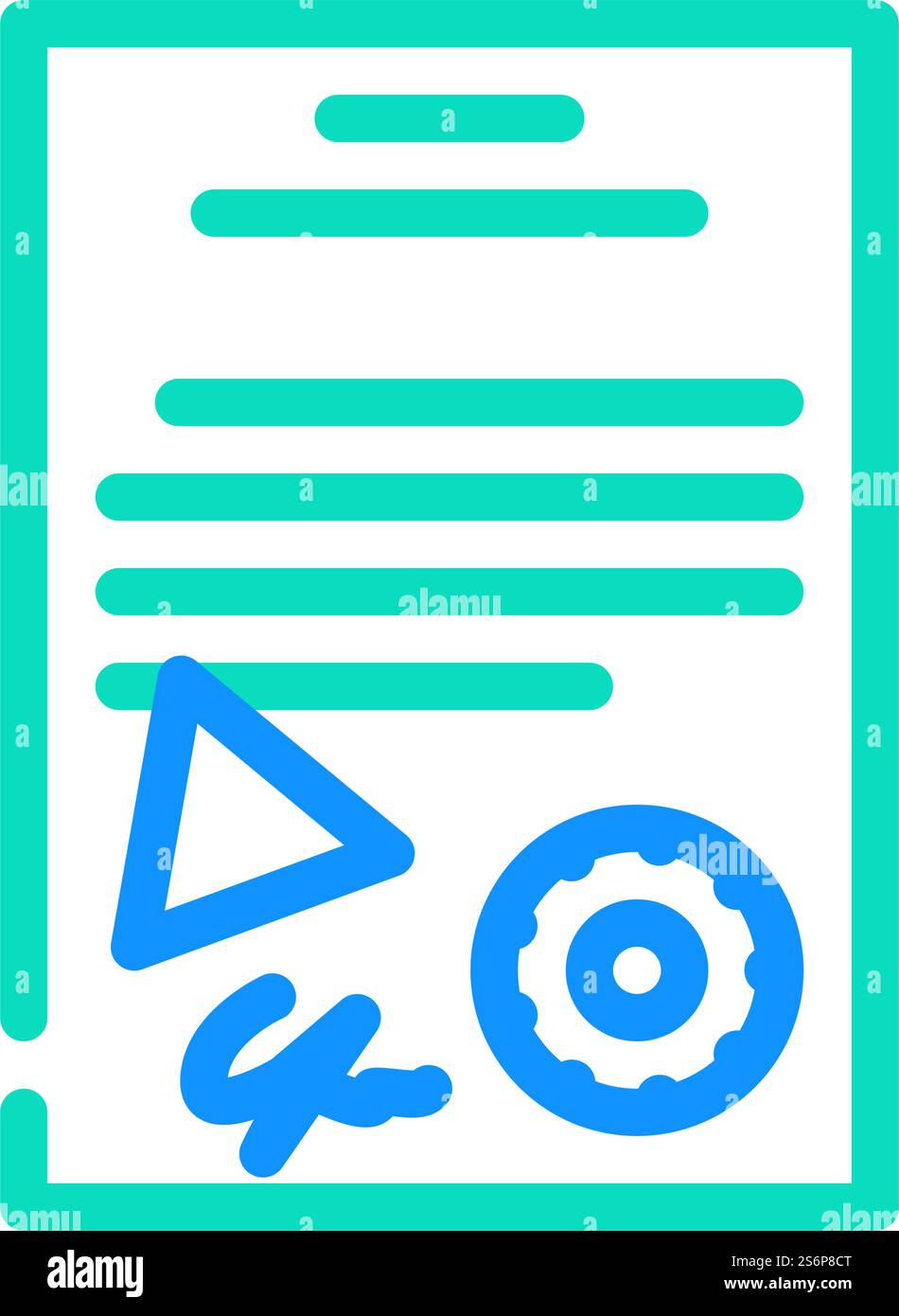 certificate document color icon vector. certificate document sign. isolated symbol illustration ...