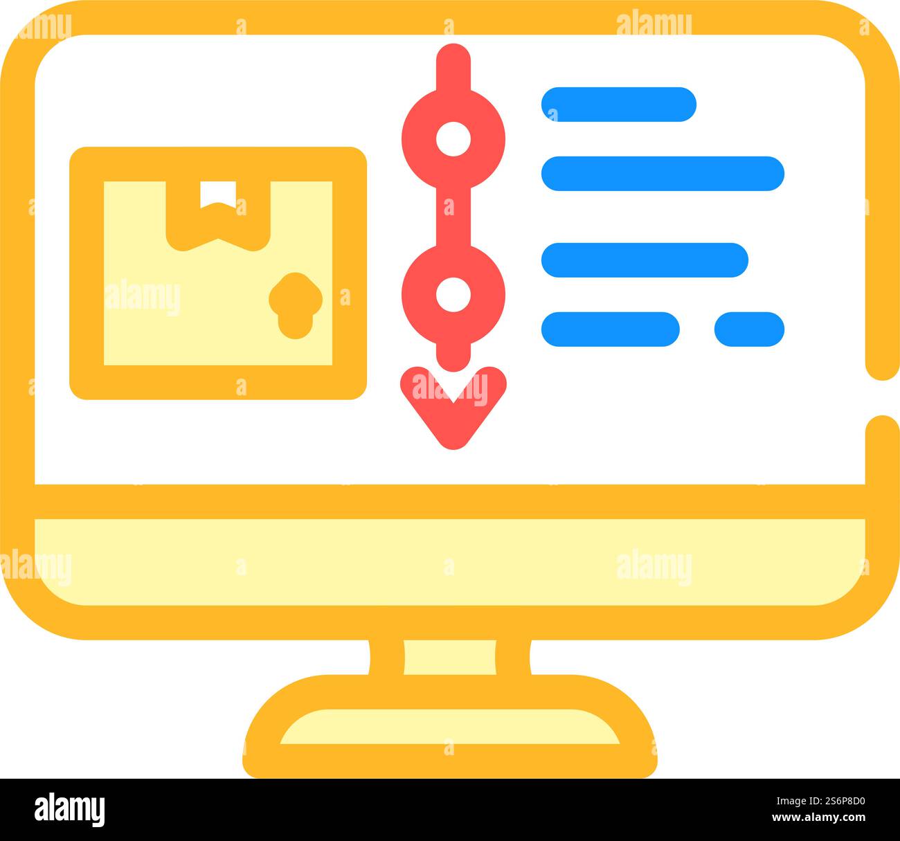 direction monitoring on computer color icon vector. direction ...