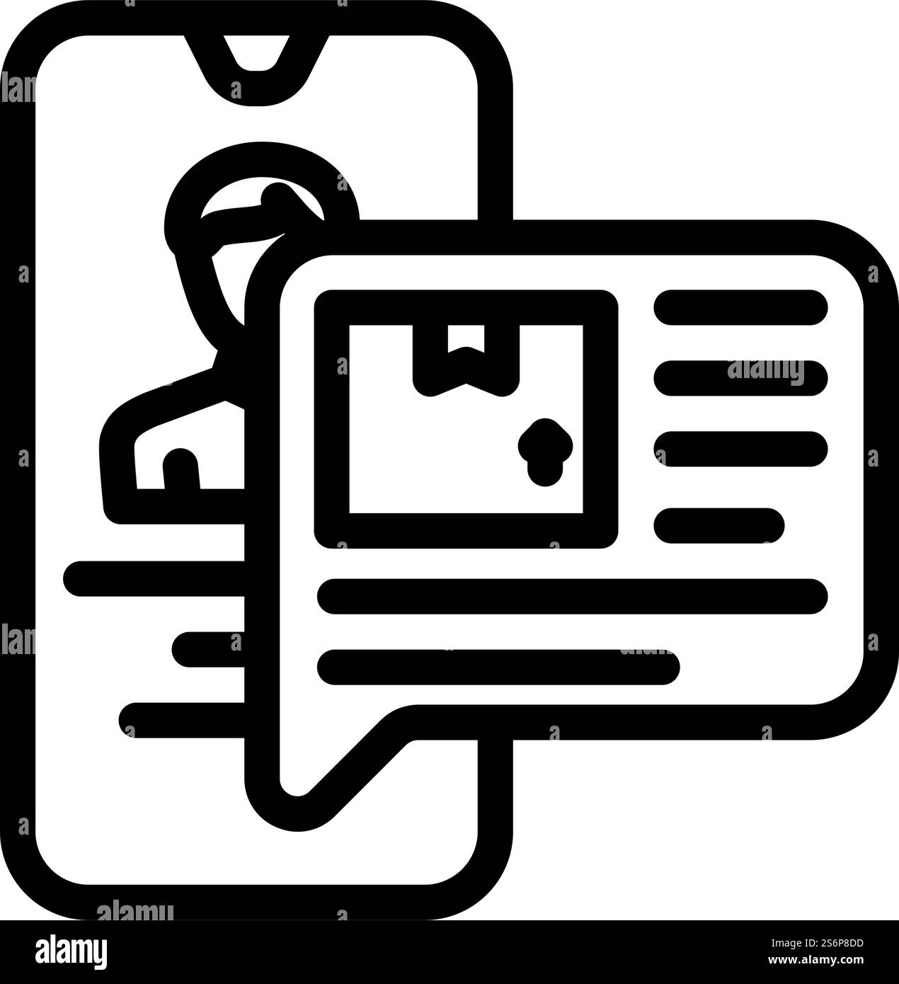 call for parcel line icon vector. call for parcel sign. isolated ...