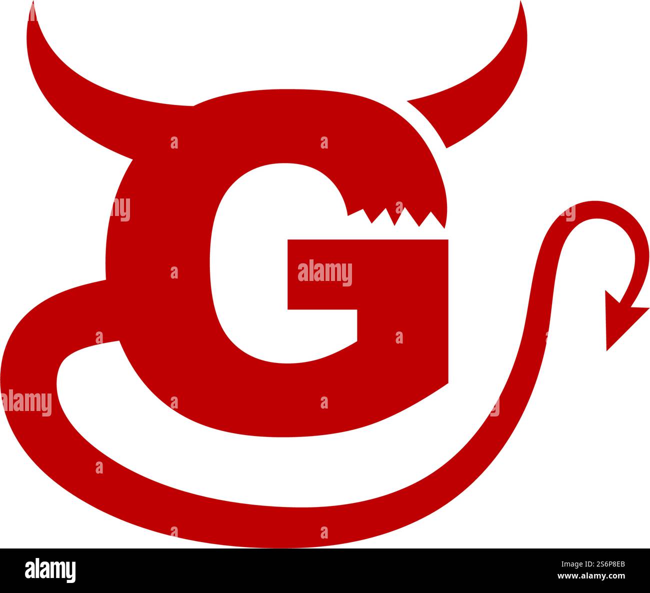 G initial letter with devil horn logo vector design Stock Vector Image ...