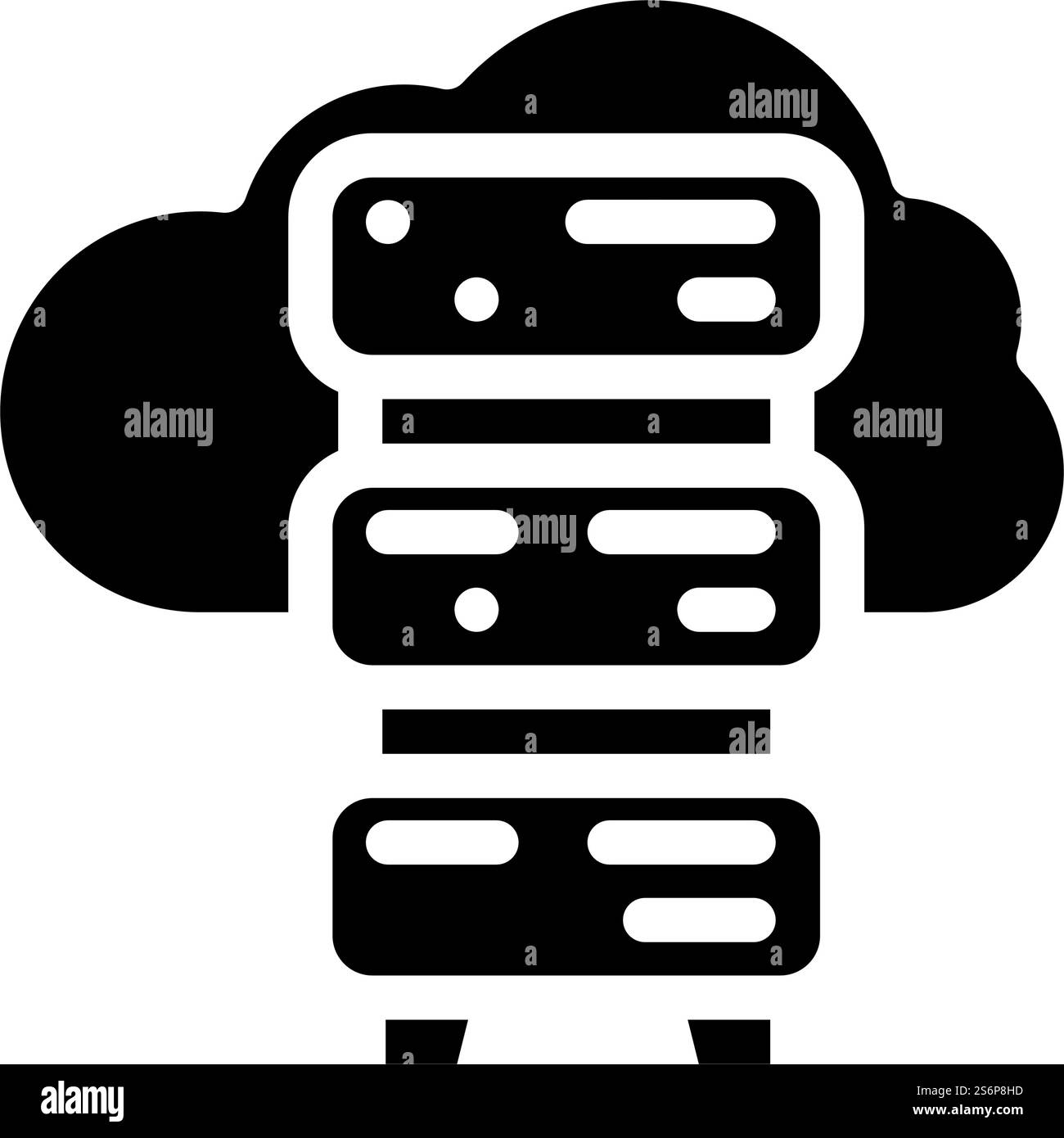 saas software and data center glyph icon vector. saas software and data ...