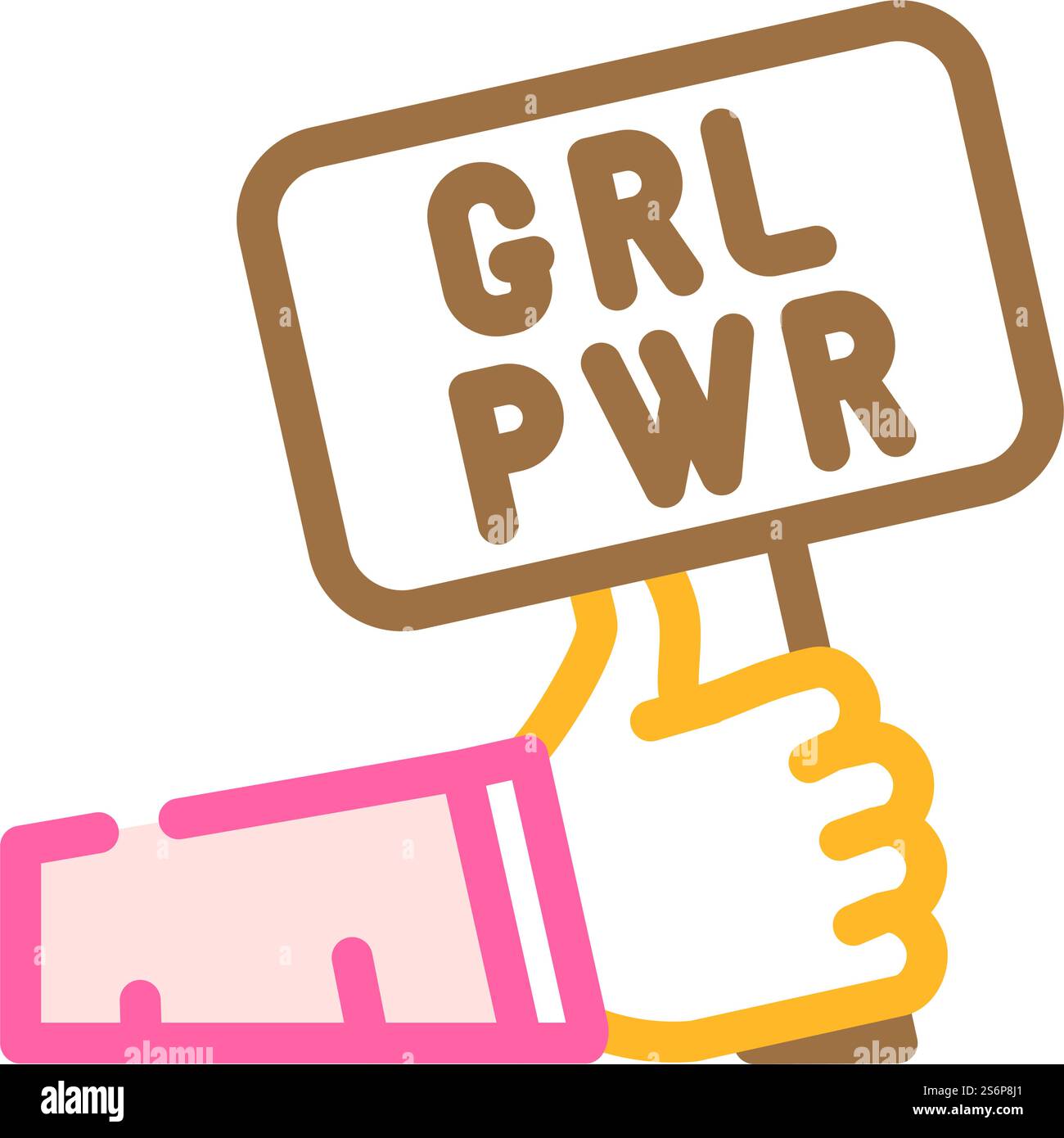 girl power color icon vector. girl power sign. isolated symbol ...