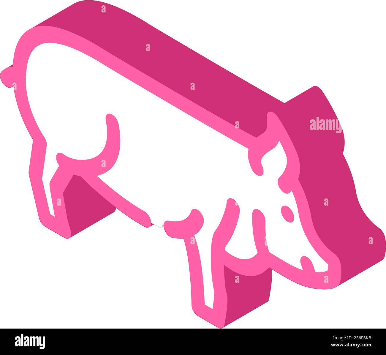 pig farm animal isometric icon vector. pig farm animal sign. isolated ...