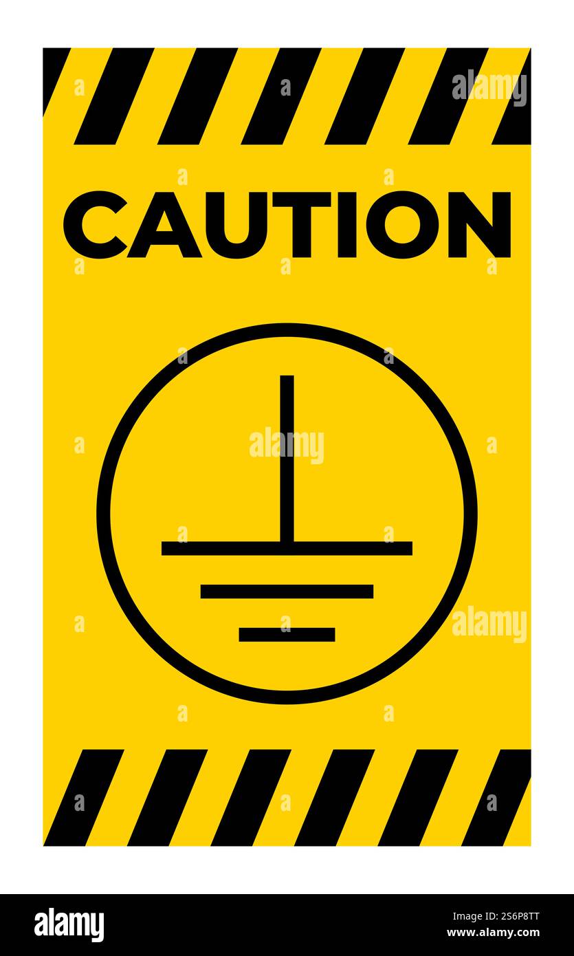 Protective Earth Ground Symbol Sign, Vector Illustration, Isolate On ...