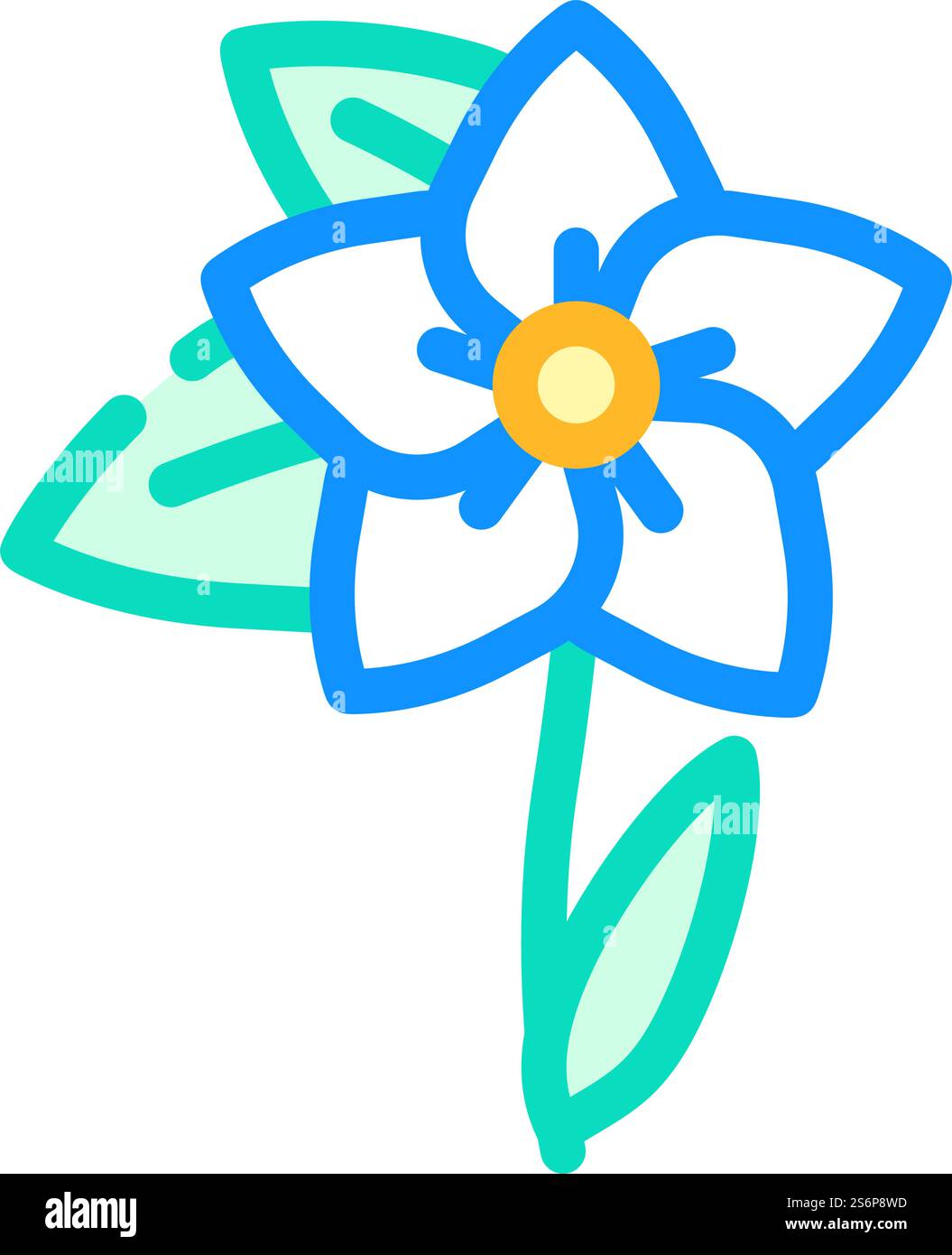 jasmine flower color icon vector. jasmine flower sign. isolated symbol ...