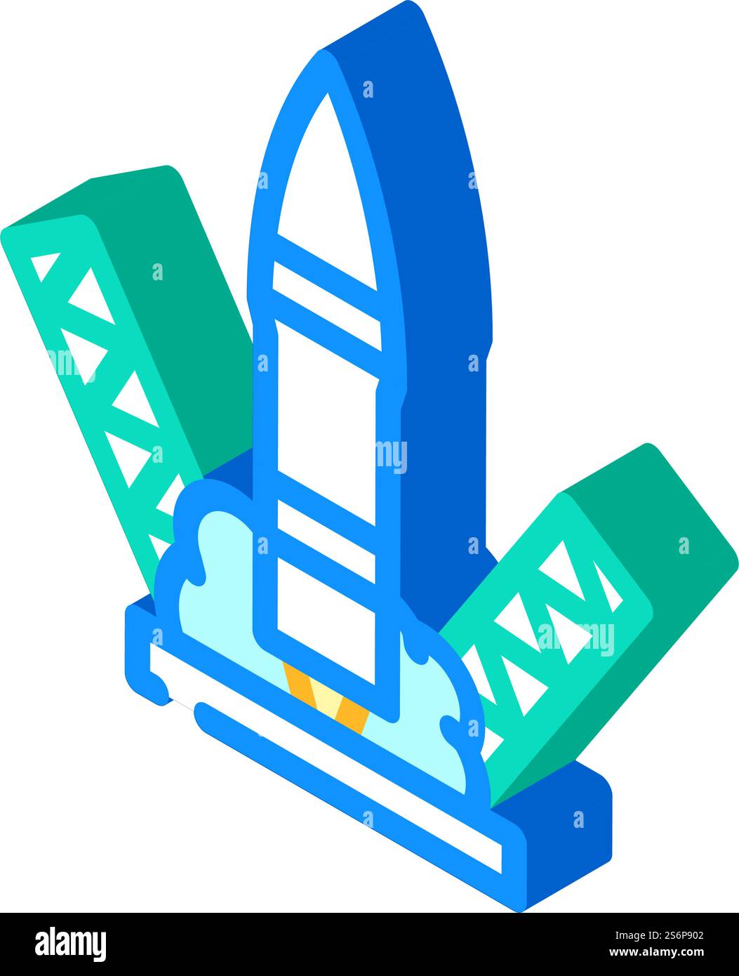 rocket launch isometric icon vector. rocket launch sign. isolated ...