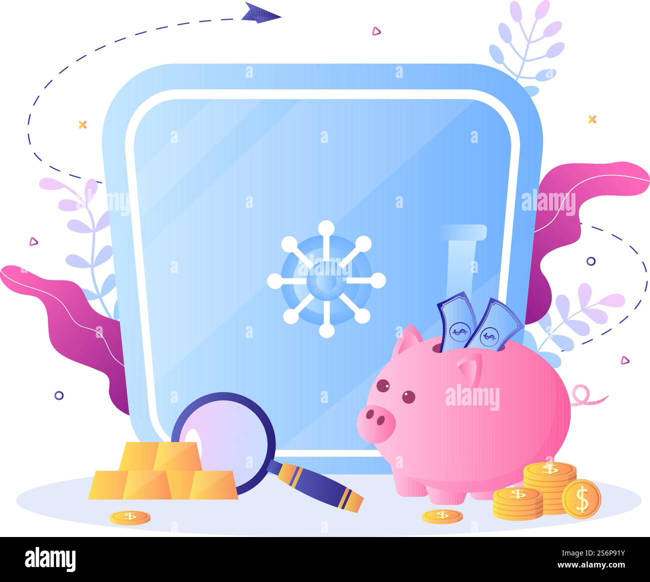 Bank Locker Vector Illustration. Storage Safe Box for Cash Safety ...