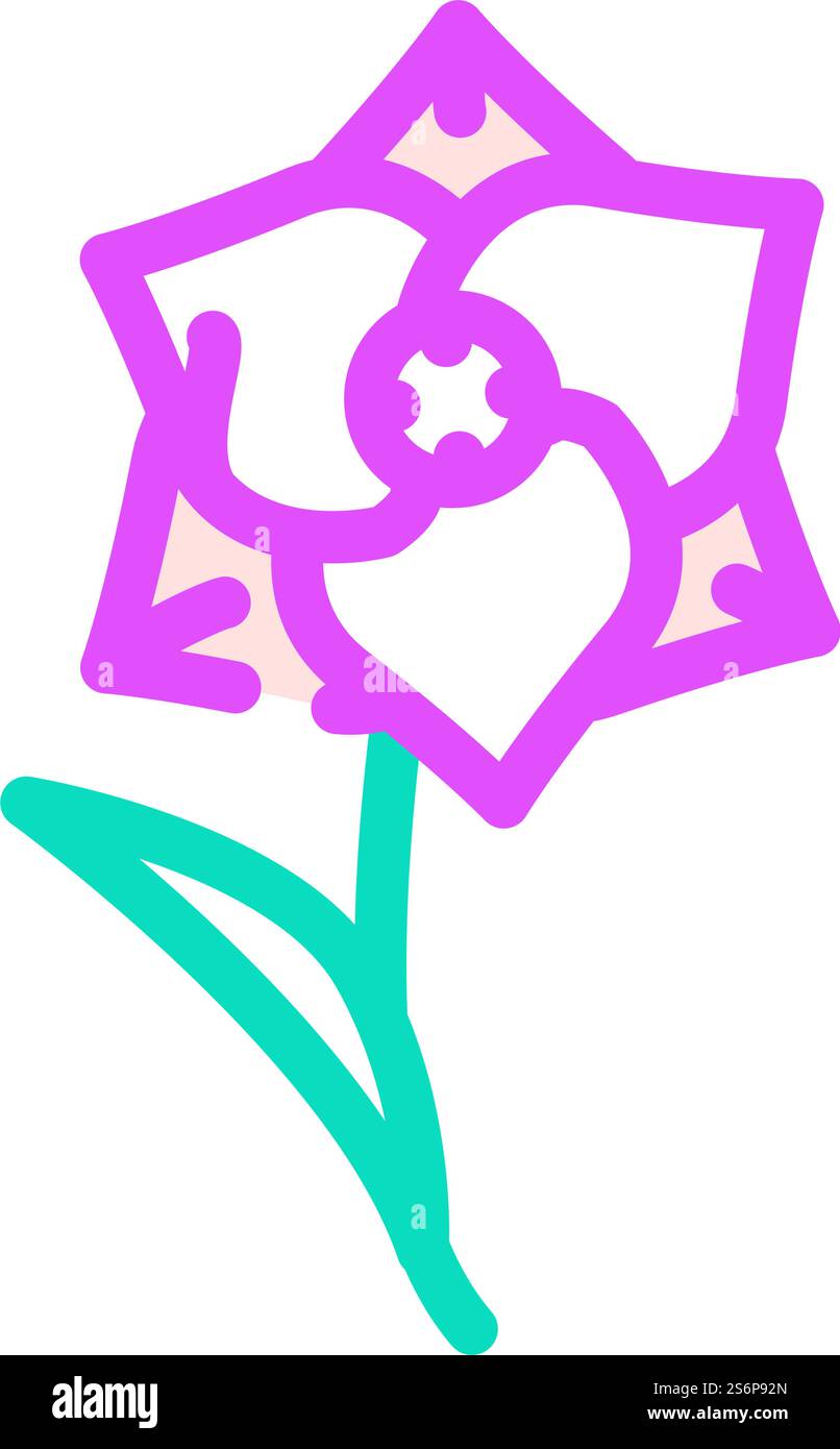 Rose aromatic flower line Cut Out Stock Images & Pictures - Alamy