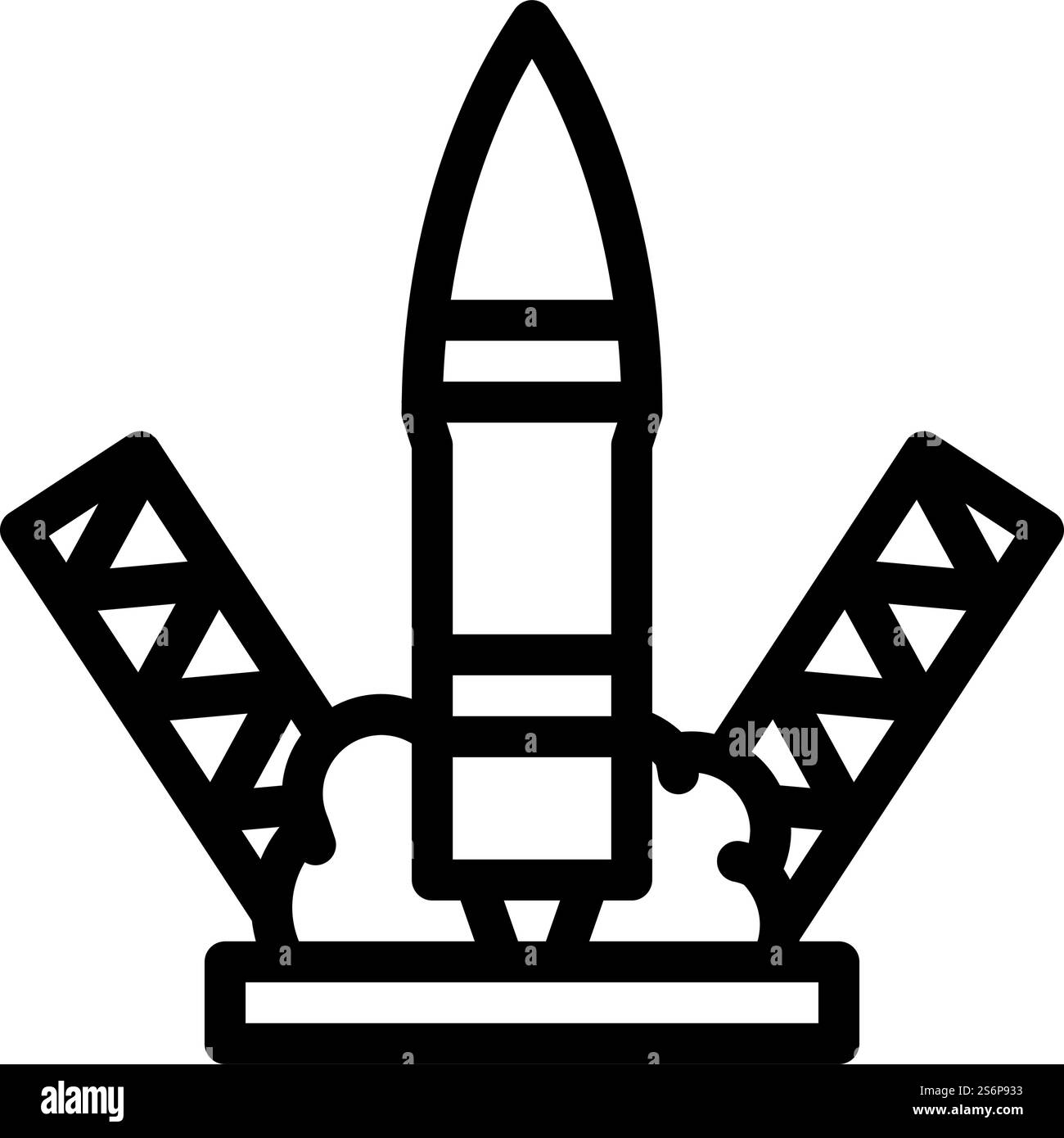 rocket launch line icon vector. rocket launch sign. isolated contour ...