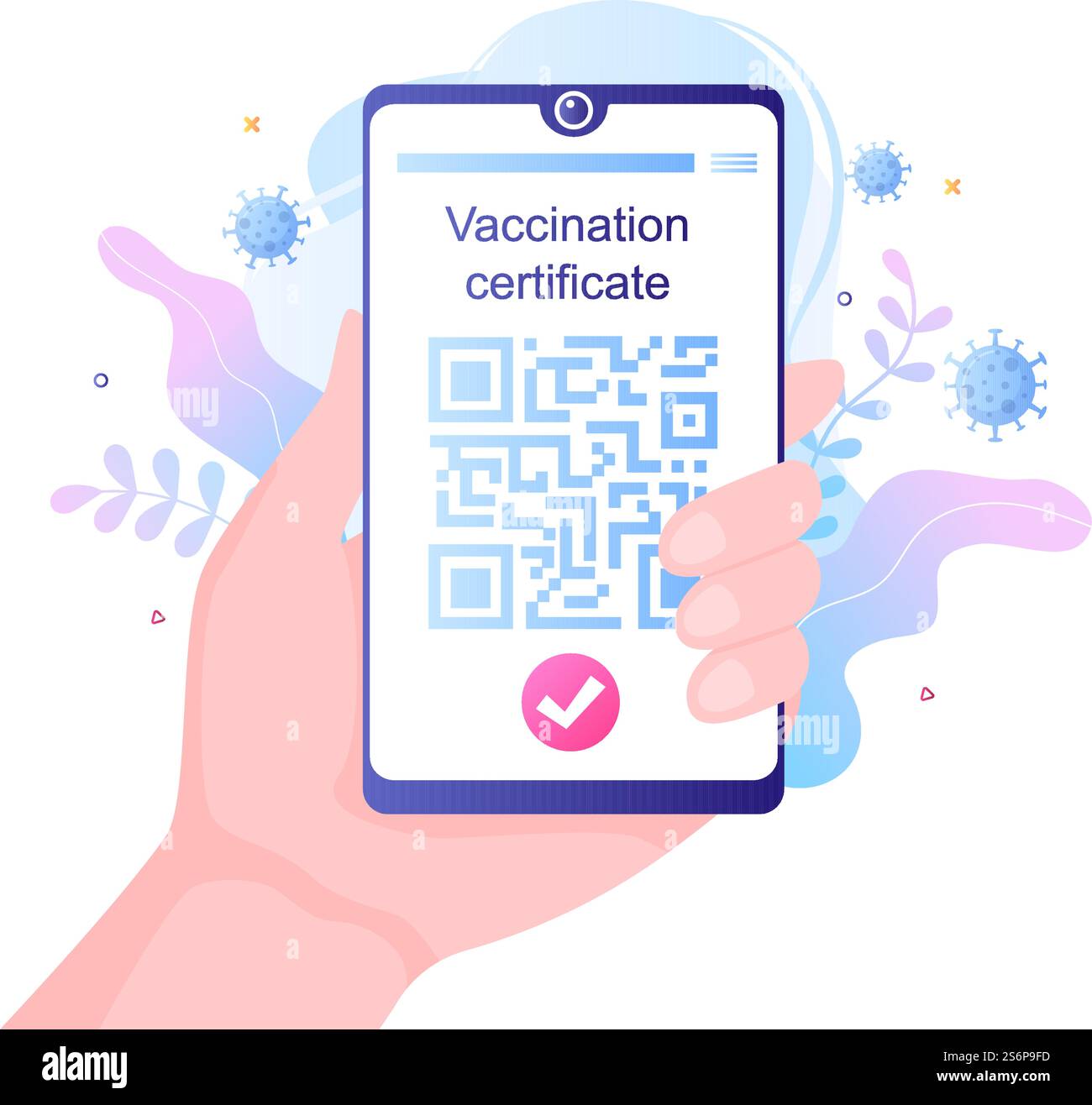 Covid-19 Vaccination Certificate Icon with a Document as Proof of being ...