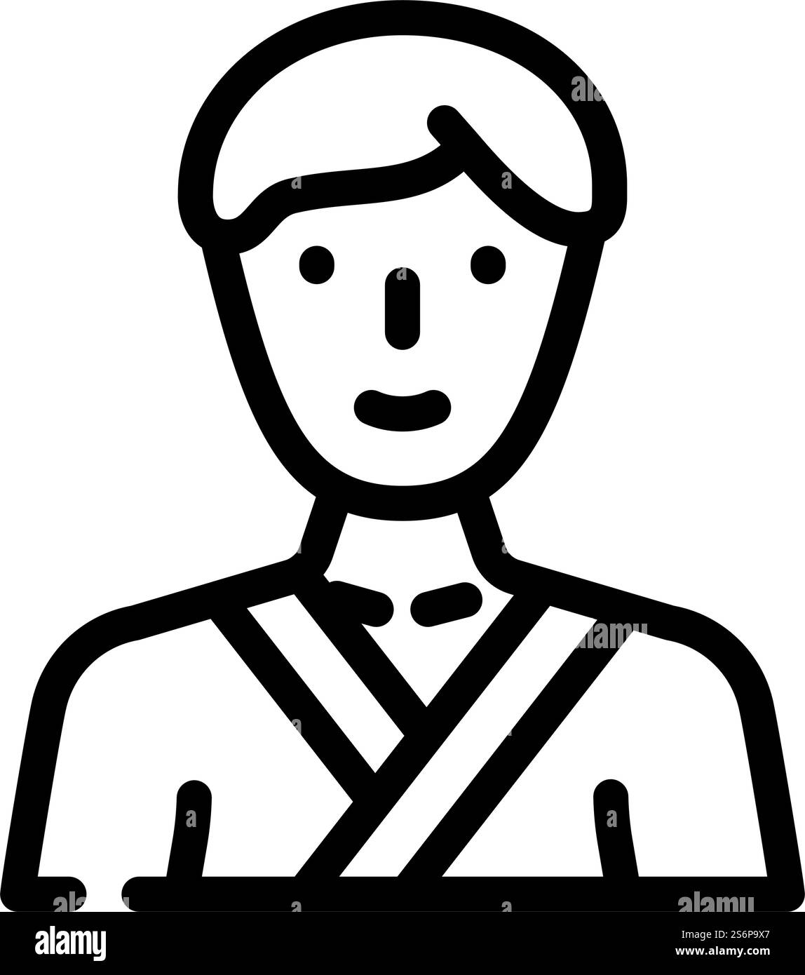 judo, sambo or karate sportsman line icon vector. judo, sambo or karate ...