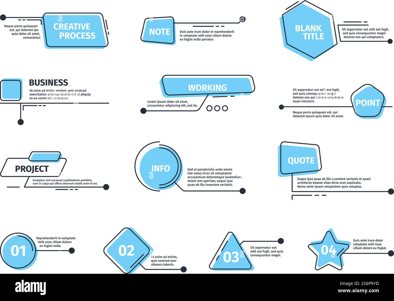 Callouts boxes. Digital frames for text layout bars templates vector ...