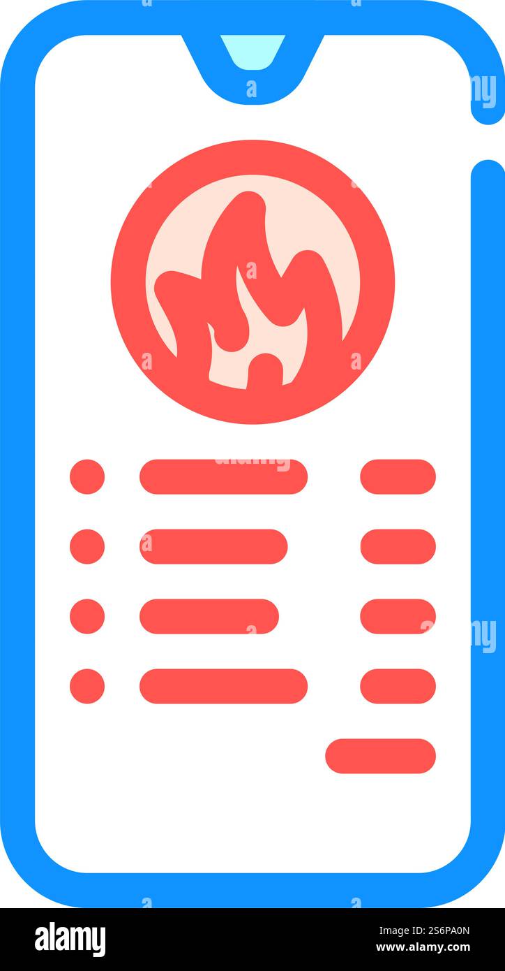 calorie counter phone app color icon vector. calorie counter phone app ...