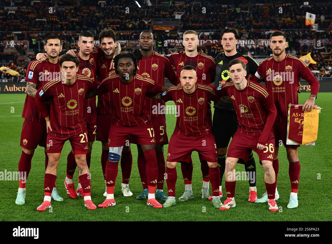 Rome, Italy. 17th Jan, 2025. A.S. Roma players are posing for a team ...