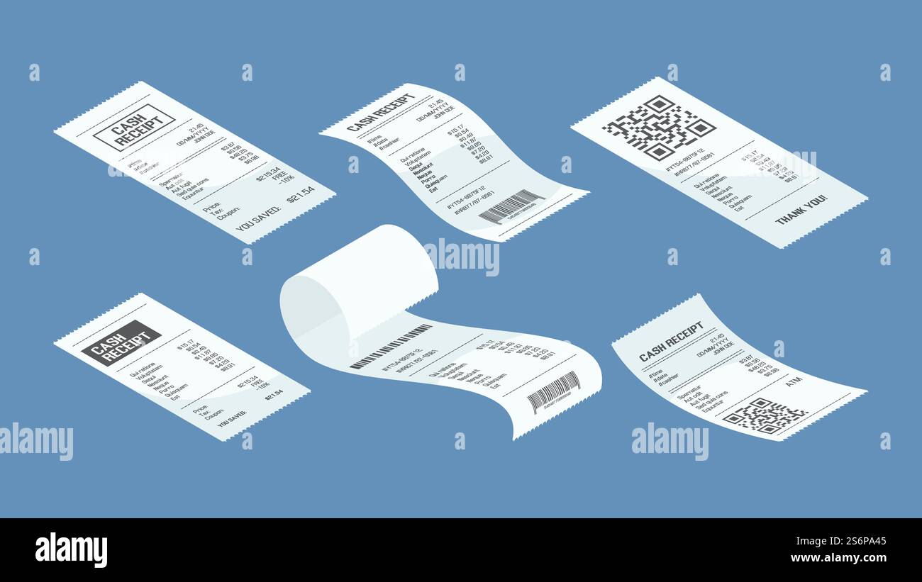 Payment check isometric. Buying financial invoice bill purchasing ...