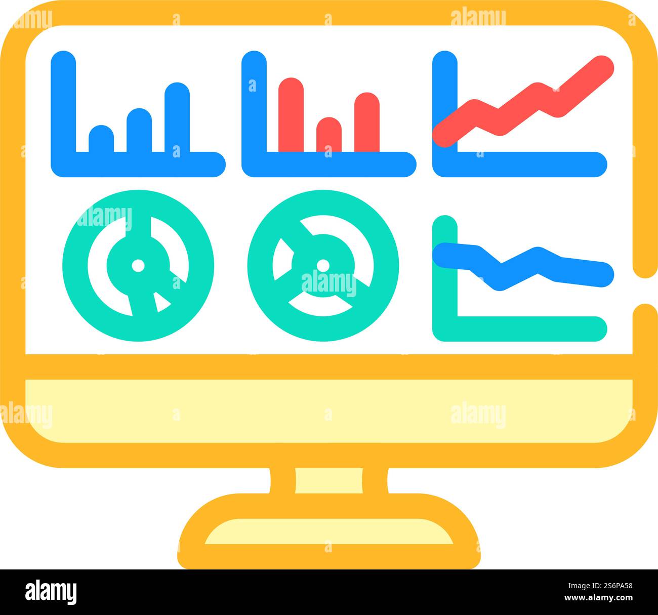 trade market infographic research color icon vector. trade market ...