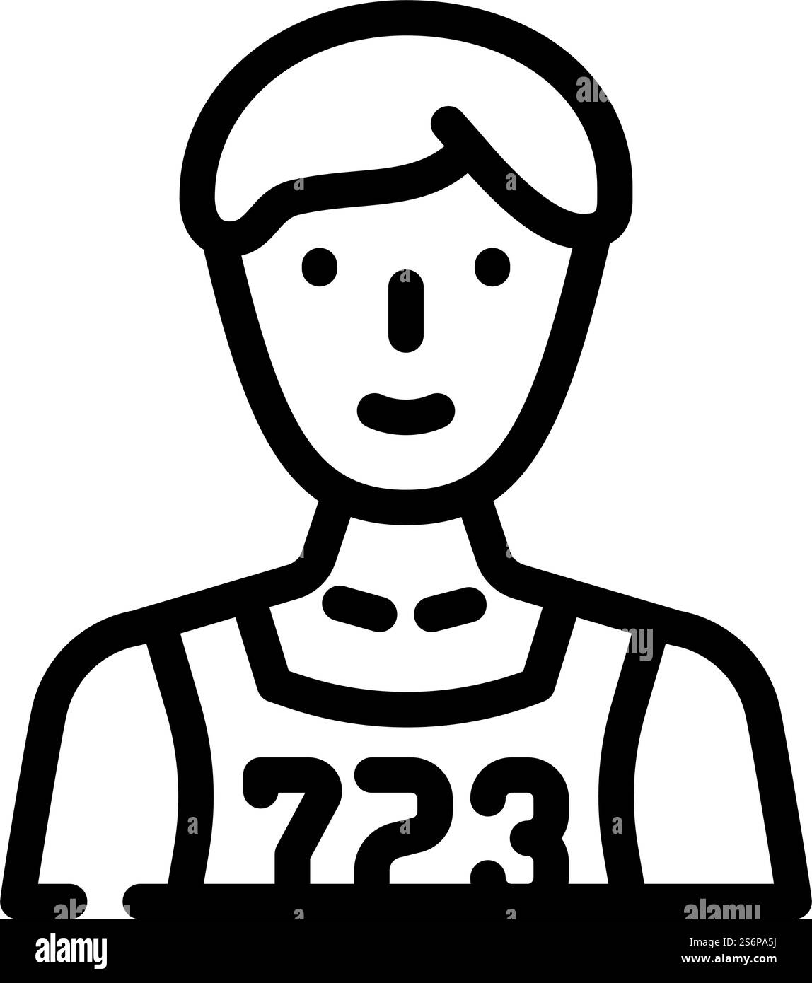 athlete with number line icon vector. athlete with number sign ...